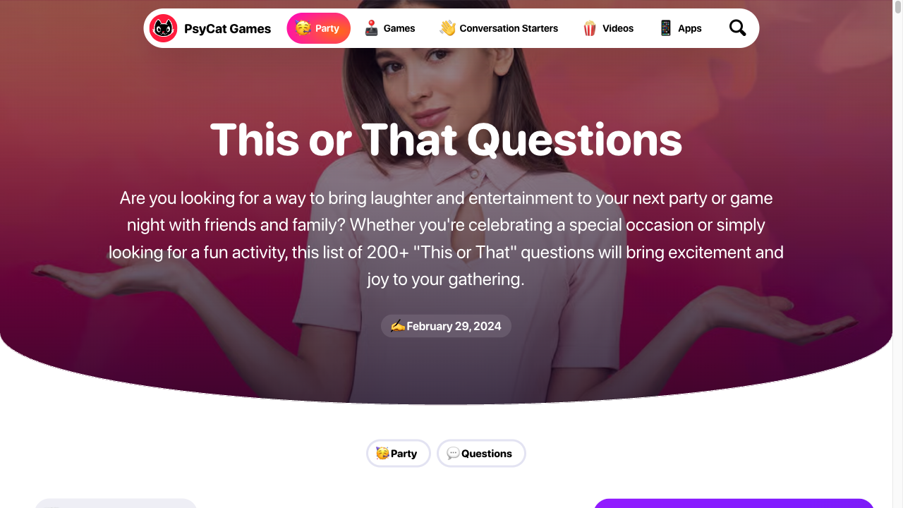 This or That: Play Online with Friends | OnlineParty.Games